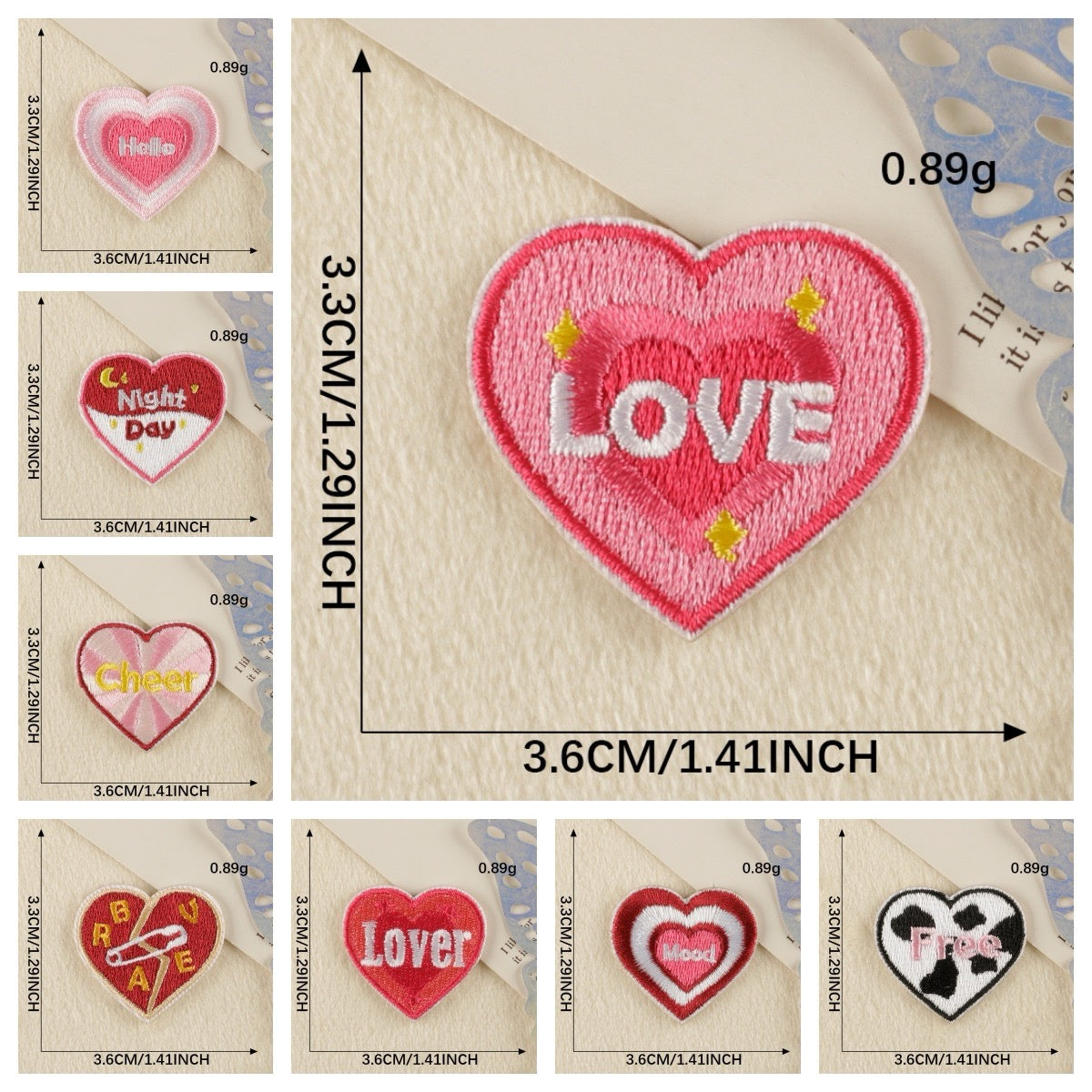 Heart Embroidered Patches ① - Multiple Designs Available – CheerCove